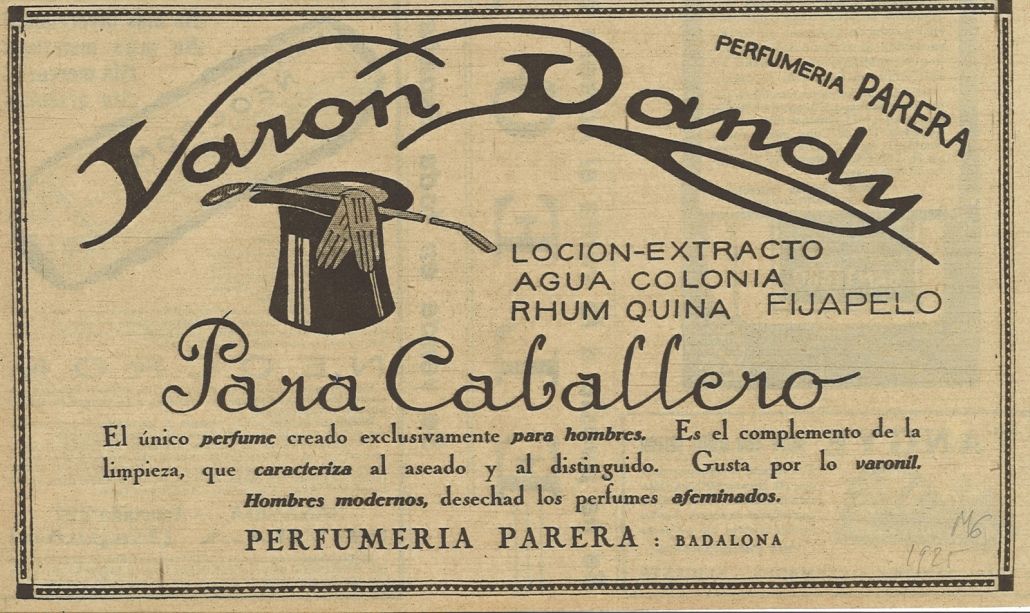 Varon Dandy Parera Cologne - un parfum pour homme 1923