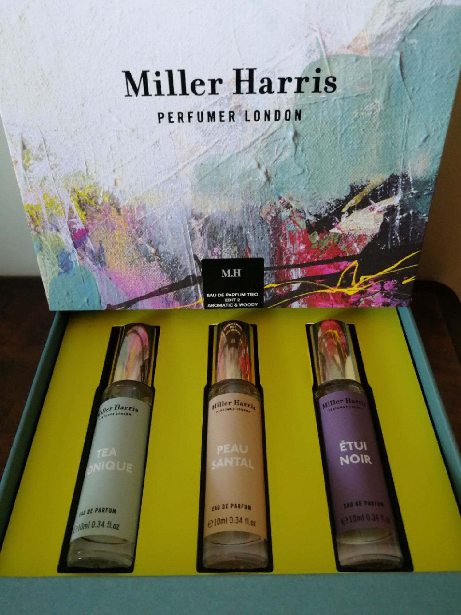 Étui Noir Miller Harris parfum - un parfum pour homme et femme 2016