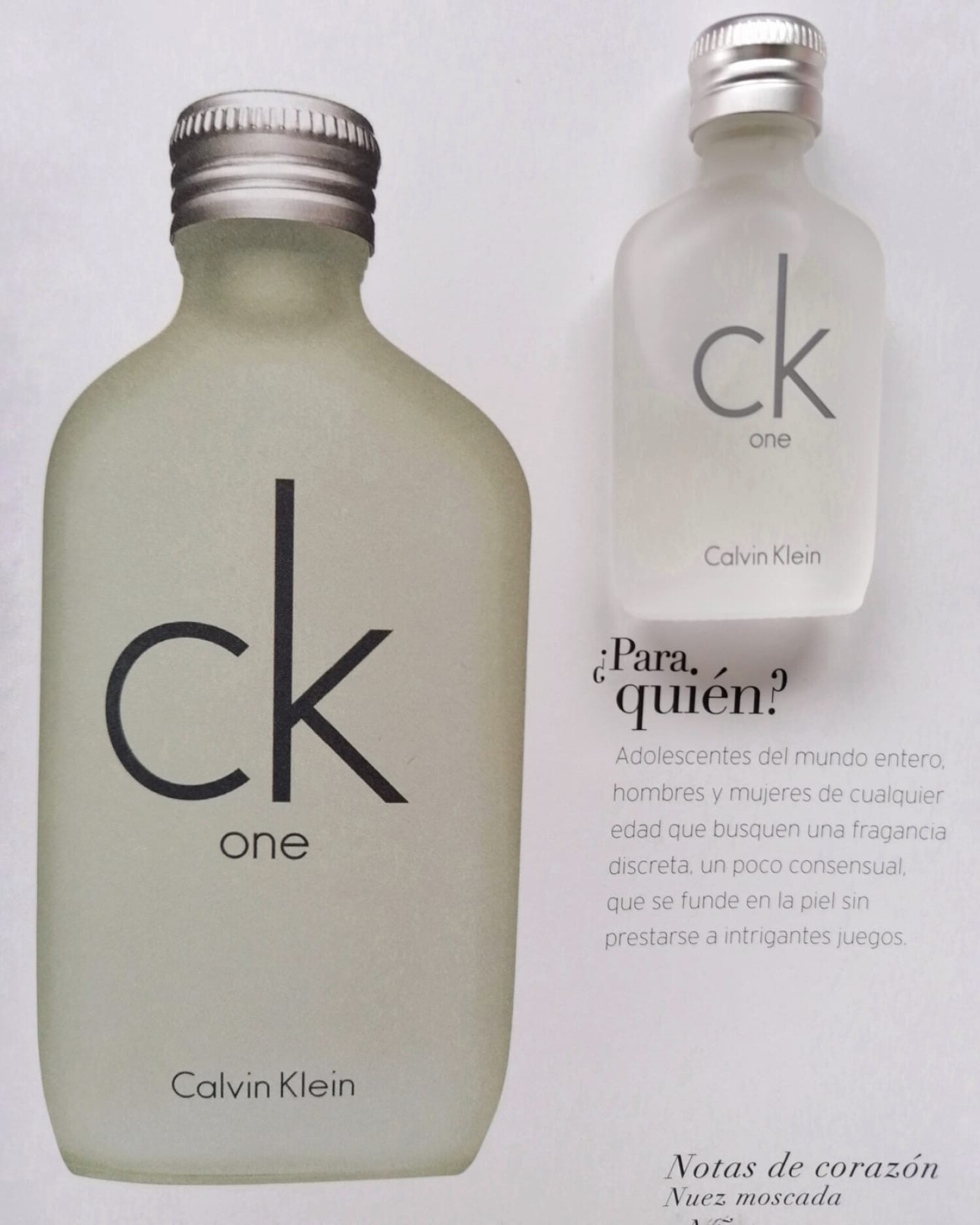 CK One Calvin Klein - una fragranza unisex 1994